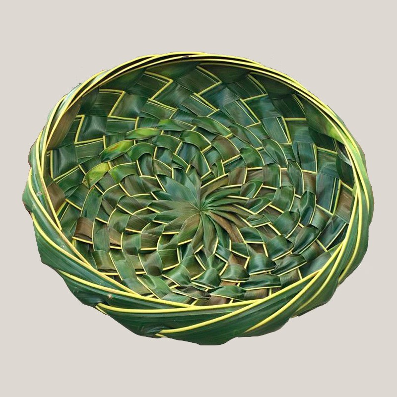 Hand Woven Coconut Leaf Basket Big Tropical Decoration Florida