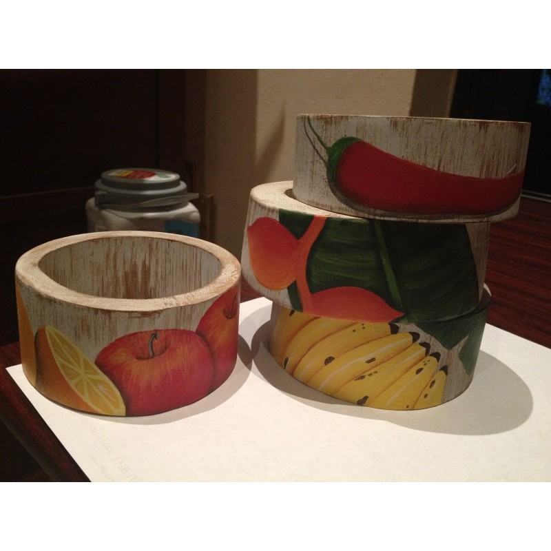 Bamboo Coconut Holder - Hand Painted - Decoration - Coconuts - Florida ...